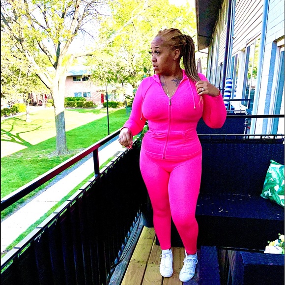 Pants & Jumpsuits | Neon Pink Tracksuit | Poshmark